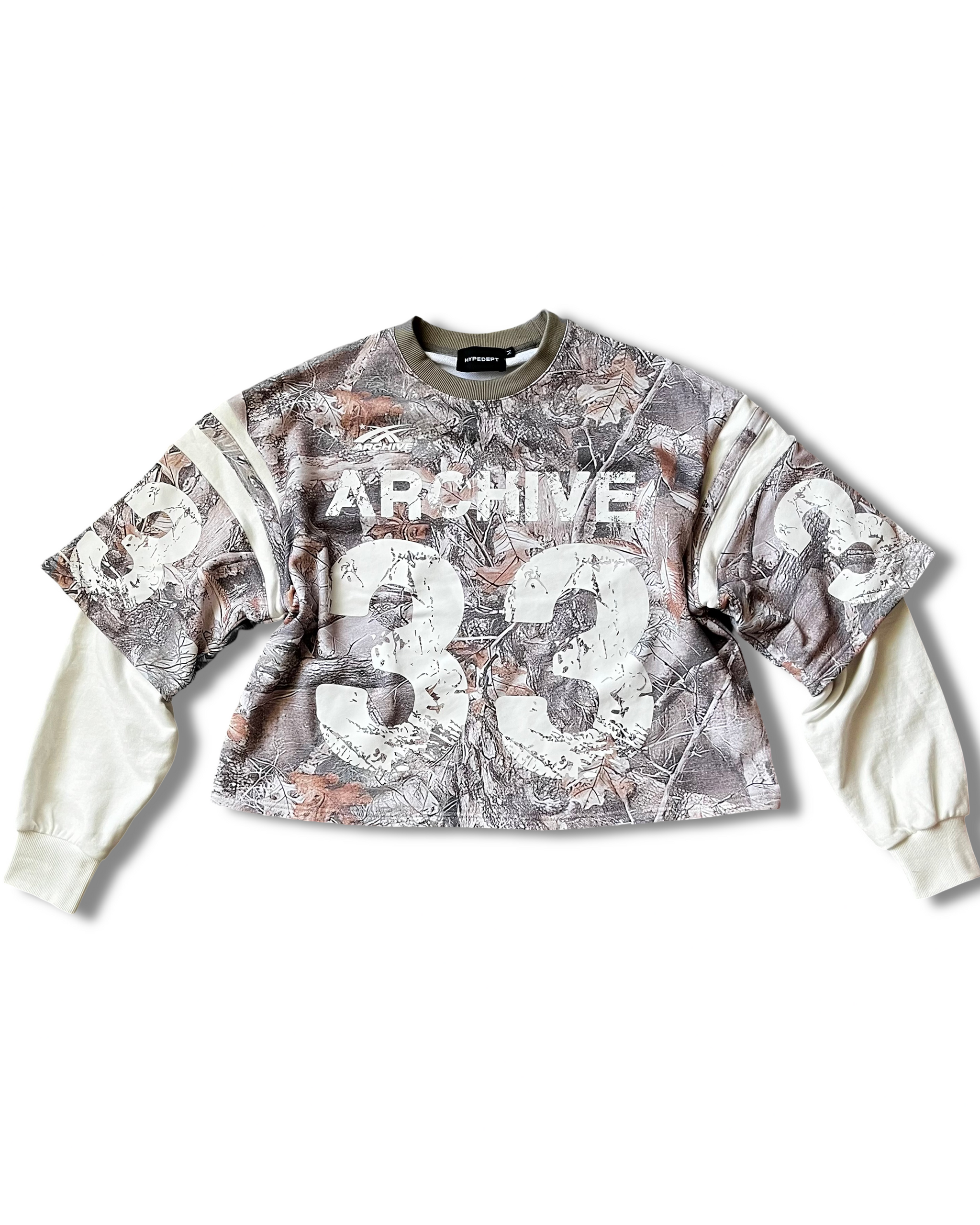 ARCHIVE #33 CAMO DOUBLE SLEEVED SHIRT